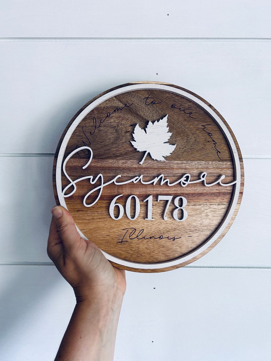 Zip Code City Round - Cursive Model – Illumination Custom Designs